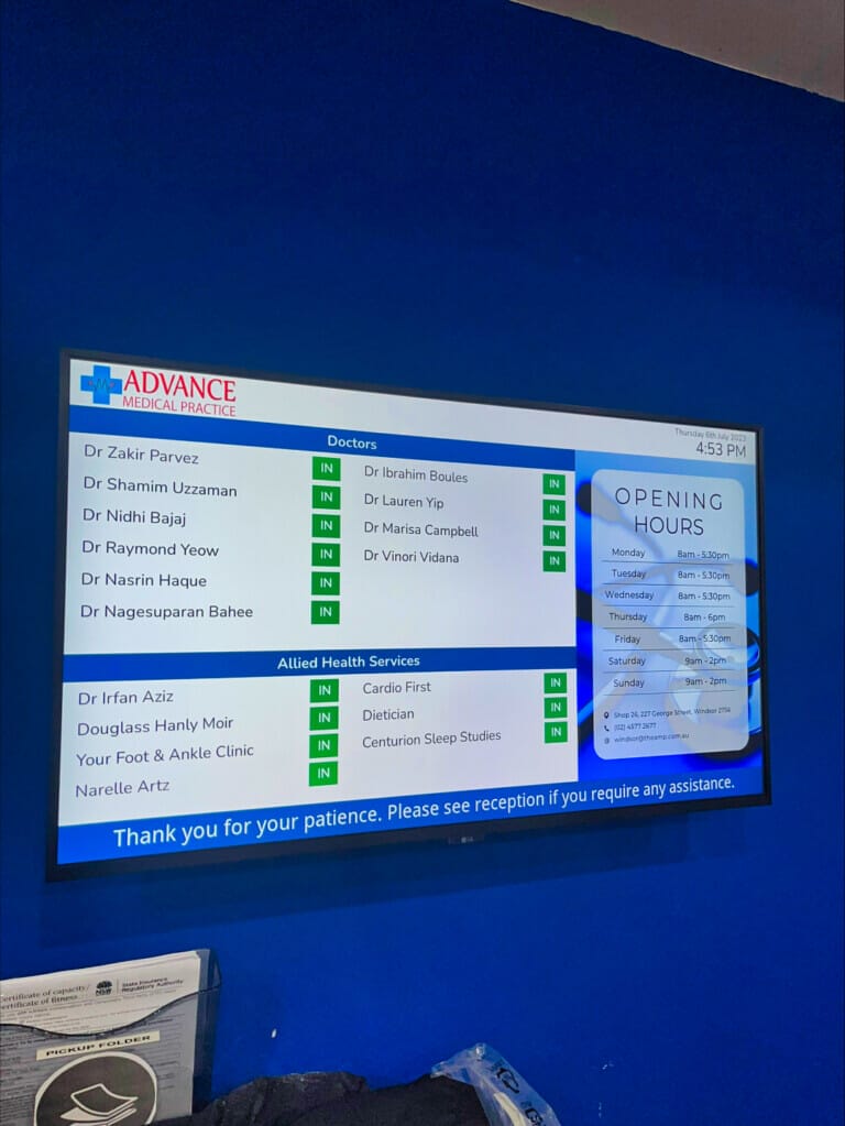 Digital Signage - Advance Medical Practice Doctor Medical Board ...